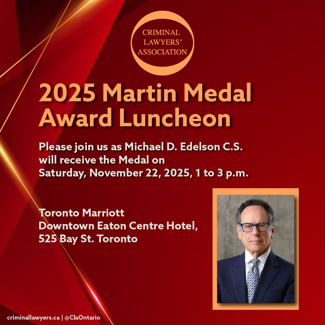 G. Arthur Martin Criminal Justice Medal awarded to Michael D. Edelson C ...